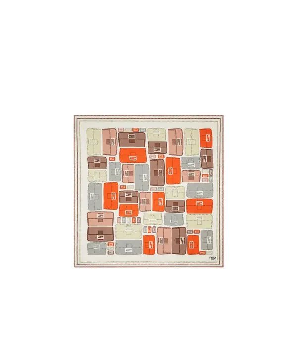 Fendi Baguette Graphic Printed Scarf - Orange