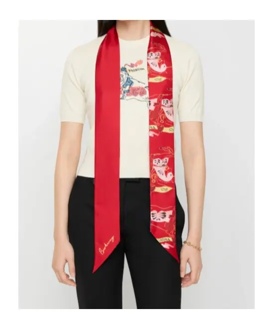 Burberry Skinny Watercolour Ekd Silk Scarf