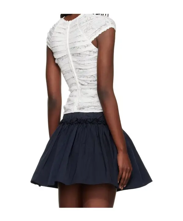 SHUSHU/TONG Lace Gathered Top