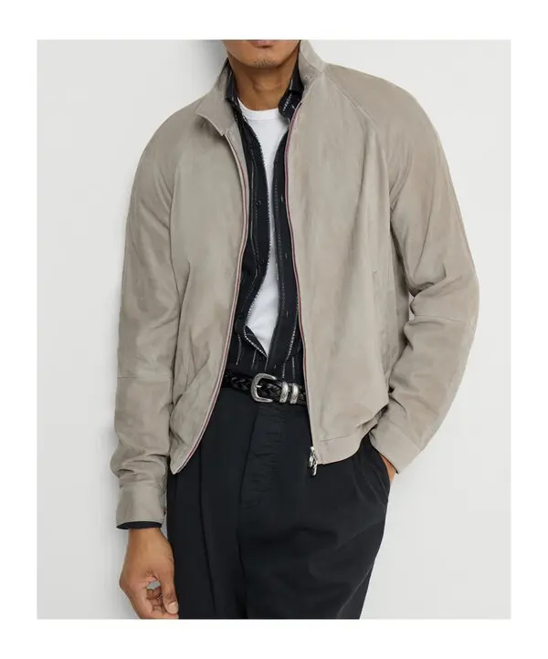 Brunello Cucinelli Suede Zip-up Jacket - Nude