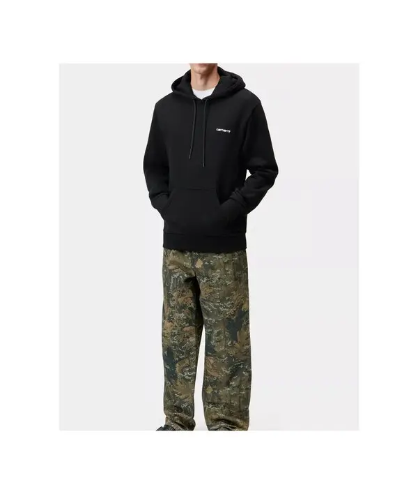 Carhartt Work In Progress Hooded Script Embroidery Hoodie - Black/white