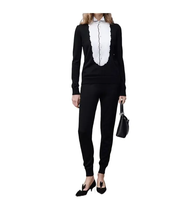 Dior Fitted Pants With Elastic Waistband And Ribbed Ankle Cuffs - Black