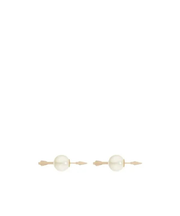 Dior Tribales Earrings With Resin Pearls And Arrow Details - White