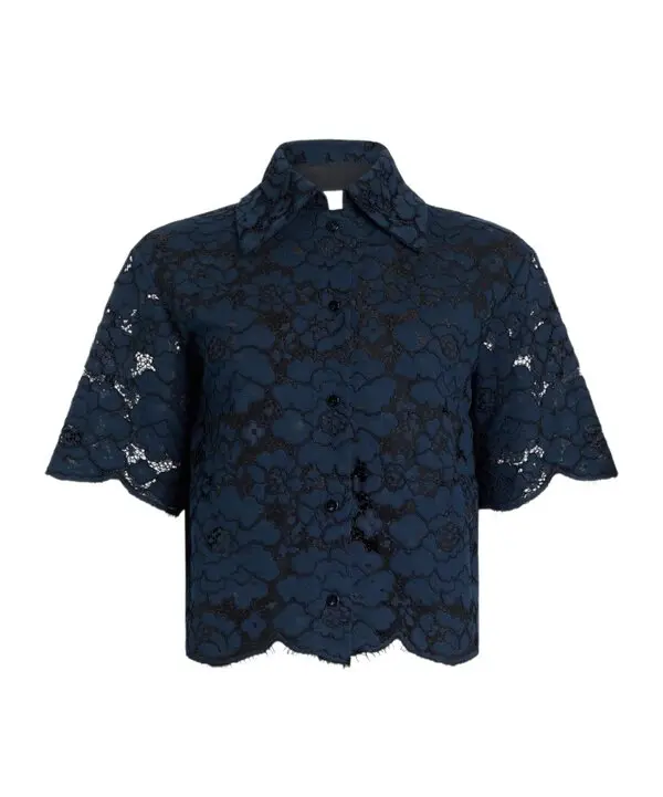 PATOU Lace Short-sleeve Shirt - Black