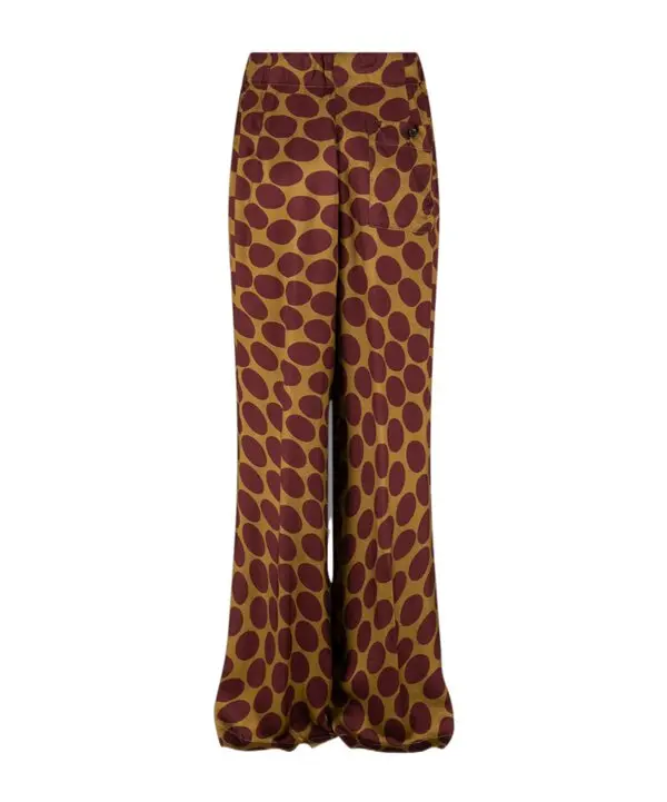 Dries Van Noten Pila Wide-leg Polka Dot Pants - Brown