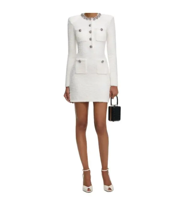 SELF-PORTRAIT Embellished Knit Mini Dress