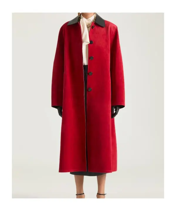 Givenchy Suede Car Coat With Leather Collar