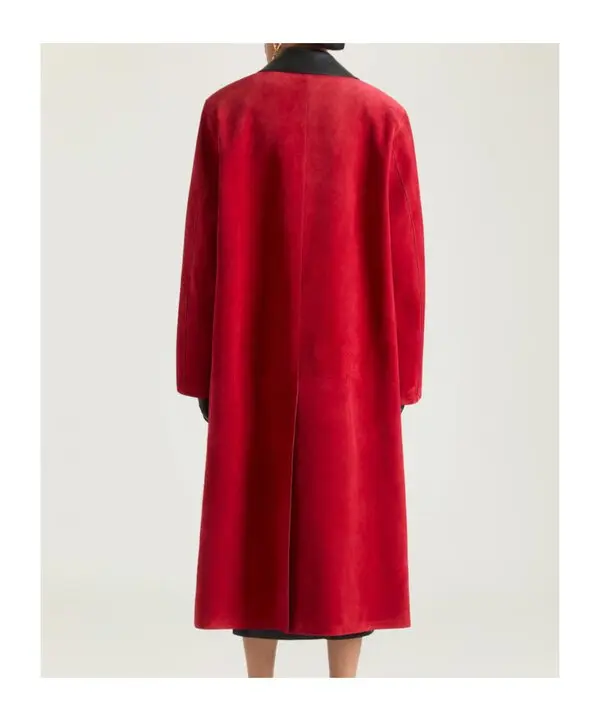 Givenchy Suede Car Coat With Leather Collar