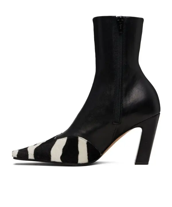 Khaite Stretch Zebra Print Ankle Boots