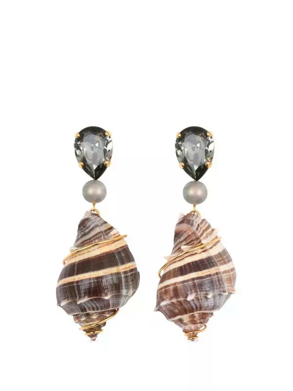JENNIFER BEHR Alon Shell Drop Earrings - Gold