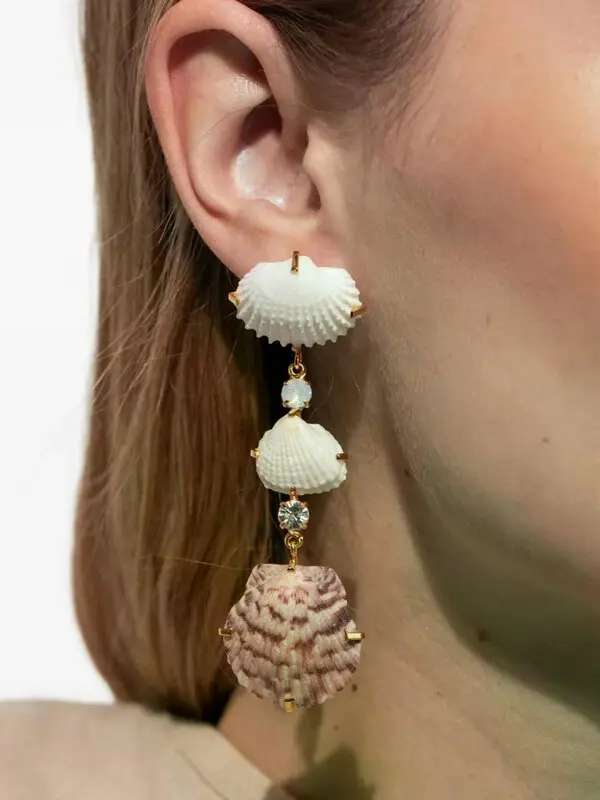 JENNIFER BEHR Derya Shell-embellished Drop Earrings - Gold