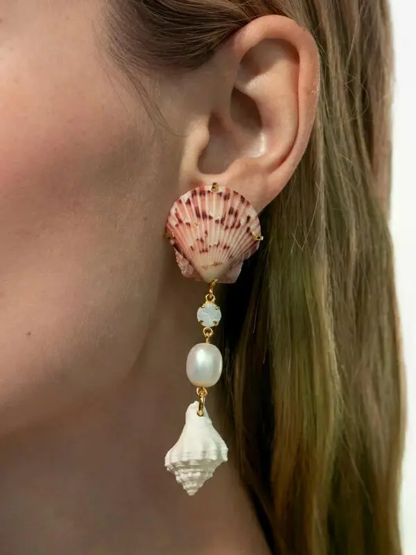 JENNIFER BEHR Derya Shell-embellished Drop Earrings