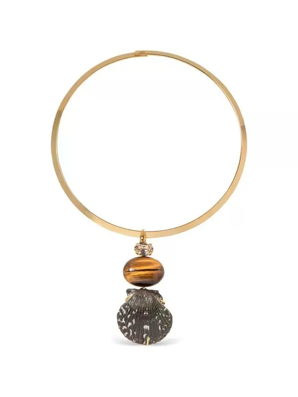 JENNIFER BEHR Naia Shell Pendant Necklace - Gold