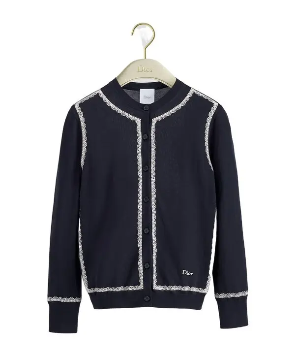 Dior Embroidered Signature Cardigan - Black