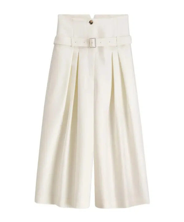 Dior Belted Cropped Pants - White