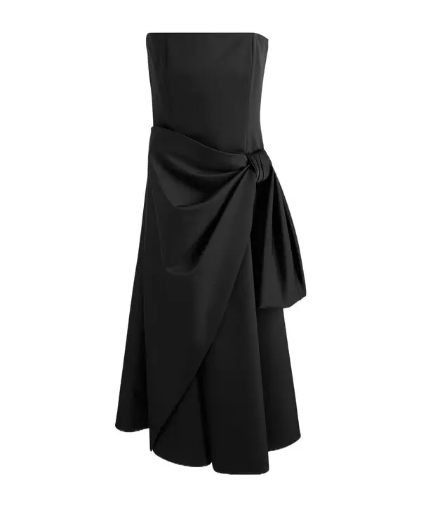 Dior Mid-length Draped Bustier Dress With Asymmetrical Bow