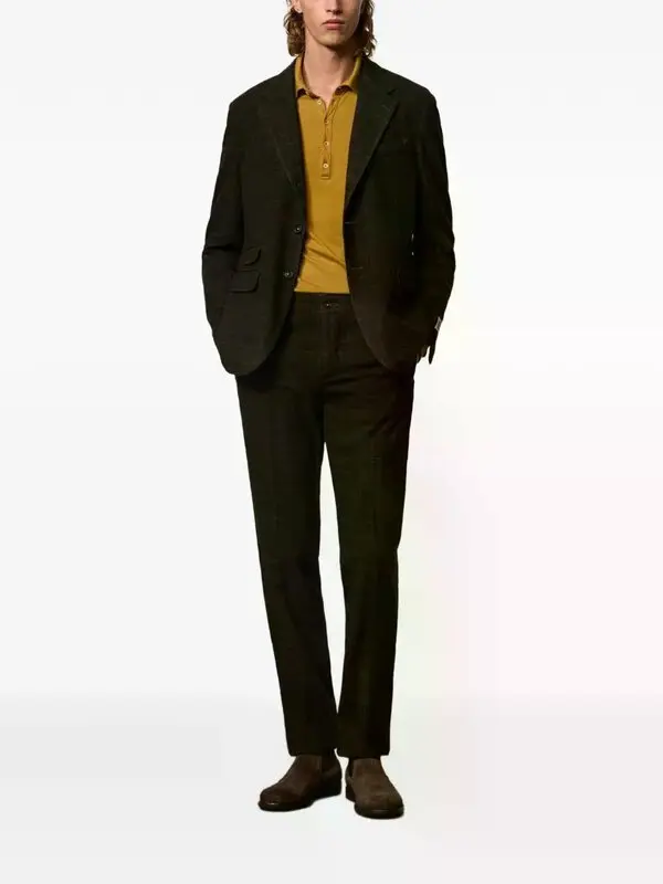 Massimo Alba Prince Of Wales Virgin Wool Jacket - Green