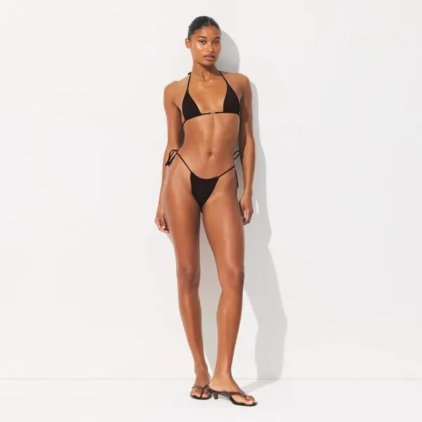 SKIMS Iconic Swim Hardware Triangle Bikini Top - Obsidian