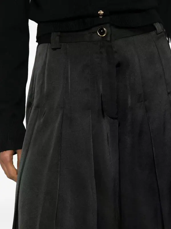 Sandro High-waisted Pleated Satin Finish Shorts