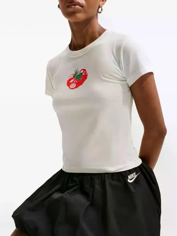 Nike Graphic Print Cropped T-shirt - White