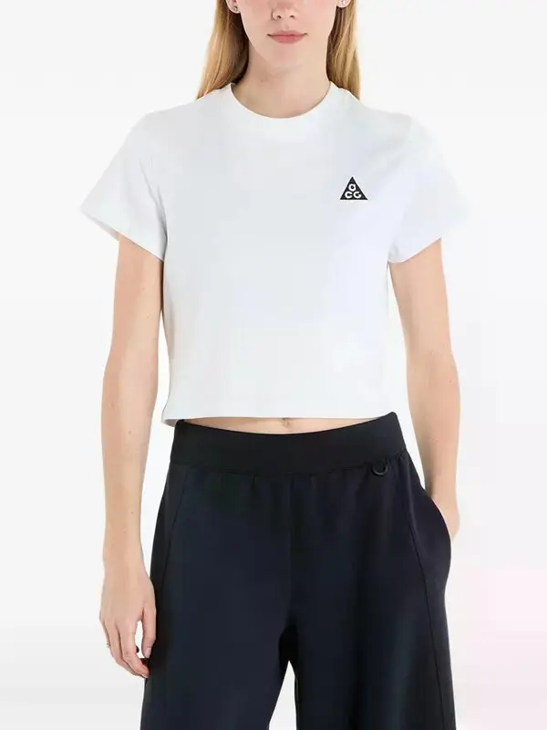 Nike Logo-print Cropped T-shirt - White