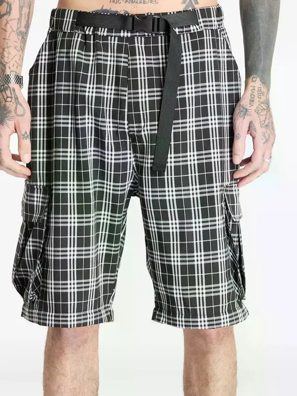 WASTED Convertible Cargo Pants With Tartan Check Pattern