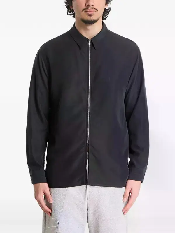 POST ARCHIVE FACTION Zip-up Long-sleeve Shirt - Black