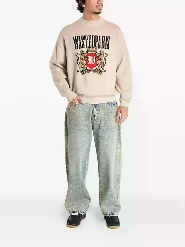 WASTED Crest Crew-neck Sweater - Neutrals