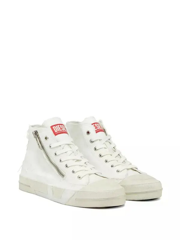 DIESEL® S-d-verse Zip Detail Canvas Sneakers - White