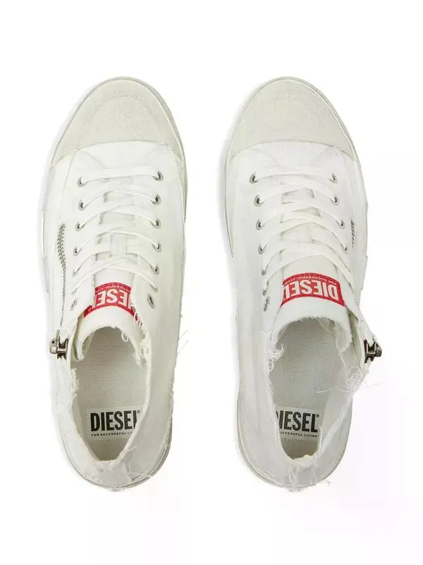 DIESEL® S-d-verse Zip Detail Canvas Sneakers - White