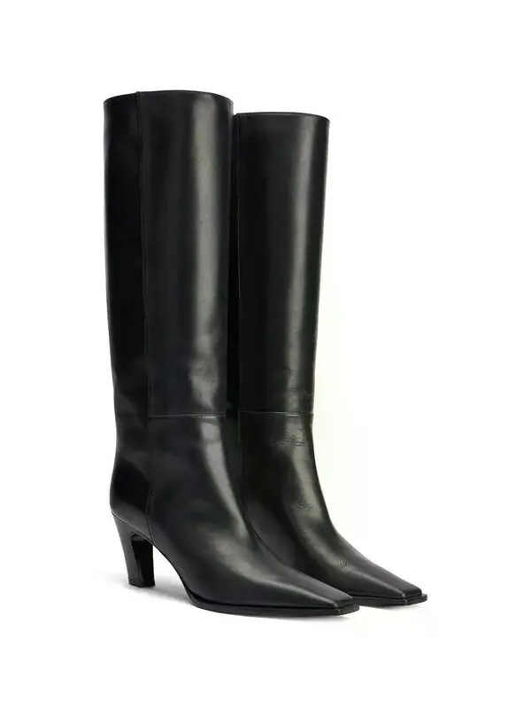 Roberto Cavalli Rc Logo Plaque Leather Knee-high Boots