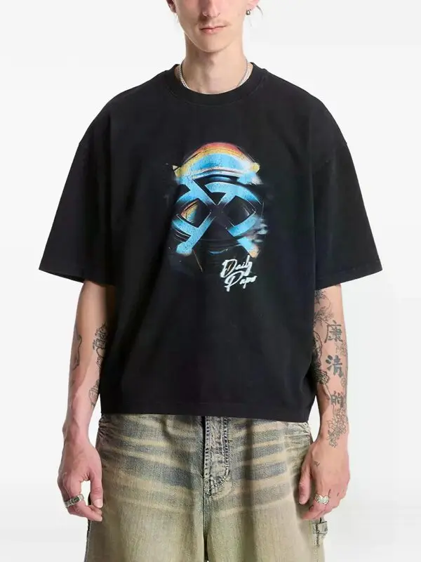 DAILY PAPER Shield Helmet Graphic-print T-shirt
