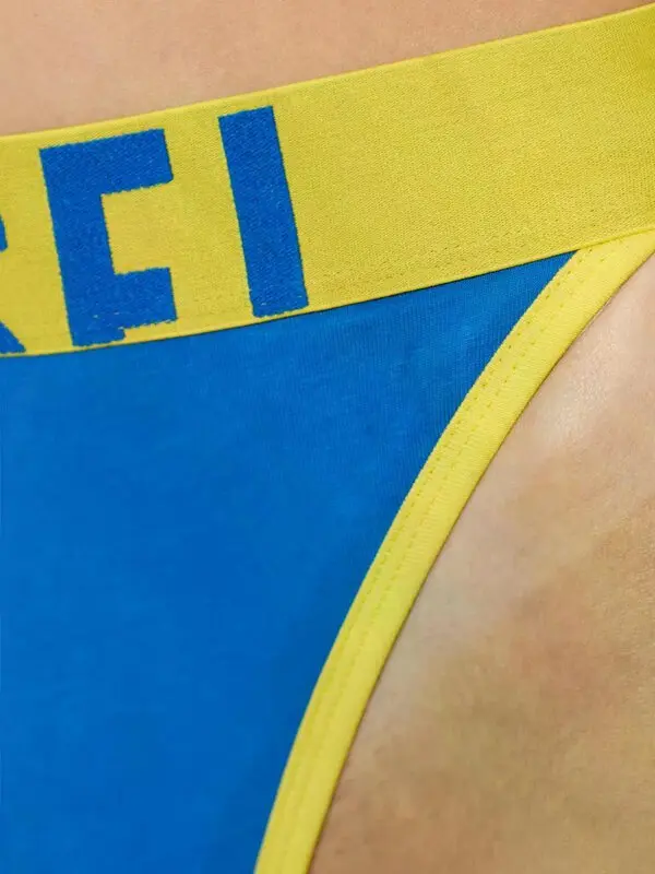 DIESEL® Logo-waistband Thongs - Blue
