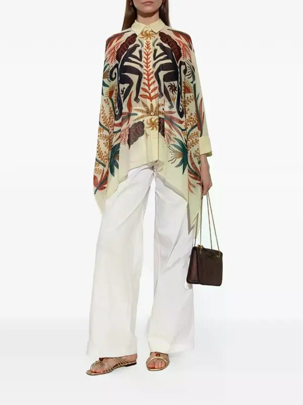 Etro Asymmetrical Graphic Print Shirt - Neutrals