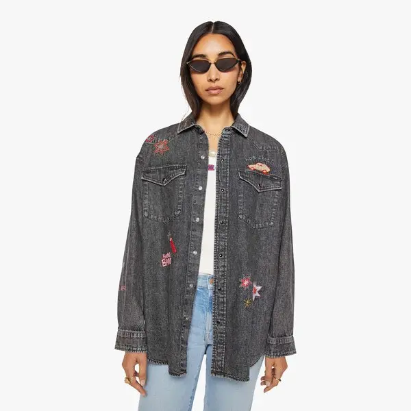 MOTHER The Exes And Ohs Lightning Rod Shirt - Grey