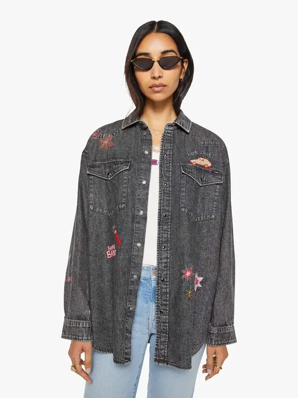 MOTHER The Exes And Ohs Lightning Rod Shirt - Grey