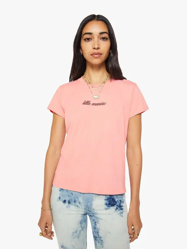MOTHER The Boxy Goodie Little Maniac T-shirt In Pink - Black