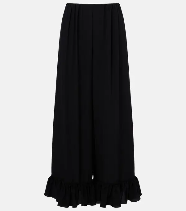 Chloé Silk Crêpe De Chine Wide-leg Pants - Black