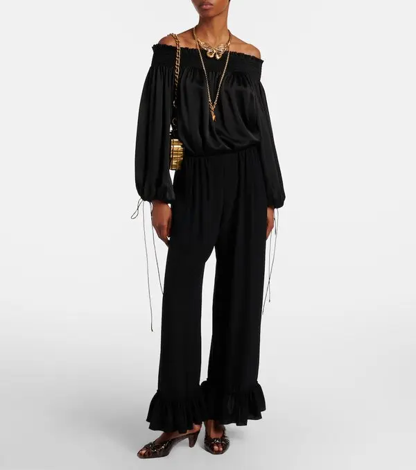 Chloé Silk Crêpe De Chine Wide-leg Pants