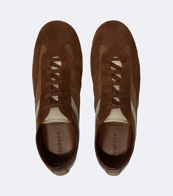 Alexander McQueen Suede And Leather Trimmed Sneakers - Brown