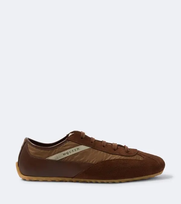 Alexander McQueen Suede And Leather Trimmed Sneakers - Brown