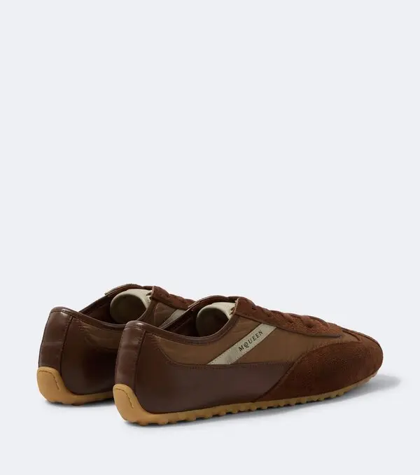 Alexander McQueen Suede And Leather Trimmed Sneakers - Brown