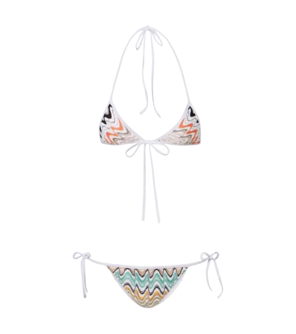Missoni Zig Zag Knit Triangle Bikini - Multicoloured