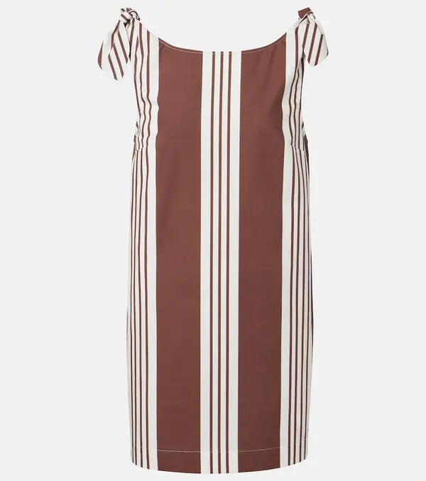 Posse Rosie Striped Cotton Mini Dress - Brown