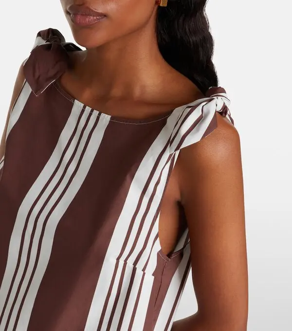 Posse Rosie Striped Cotton Mini Dress - Brown