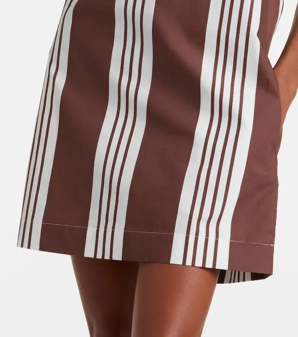 Posse Rosie Striped Cotton Mini Dress - Brown