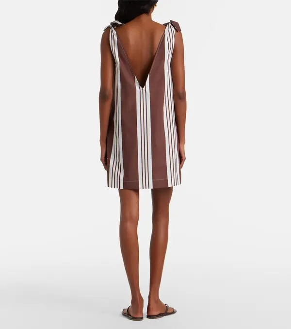 Posse Rosie Striped Cotton Mini Dress - Brown