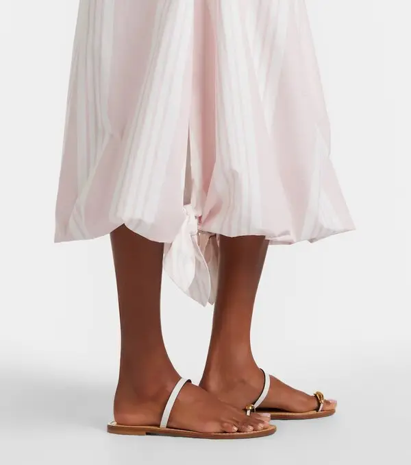 Posse Rosie Striped Cotton Midi Skirt - Pink
