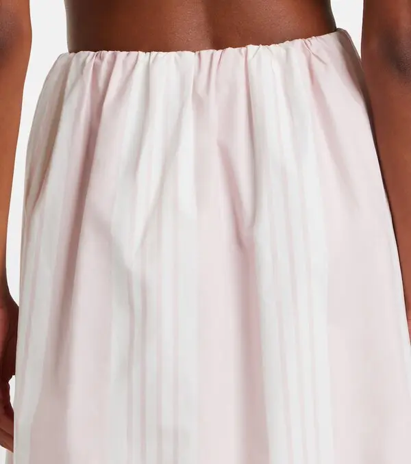Posse Rosie Striped Cotton Midi Skirt - Pink