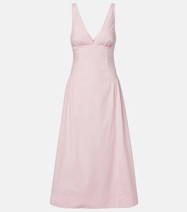 Posse Lindie Cotton Poplin Midi Dress - Pink